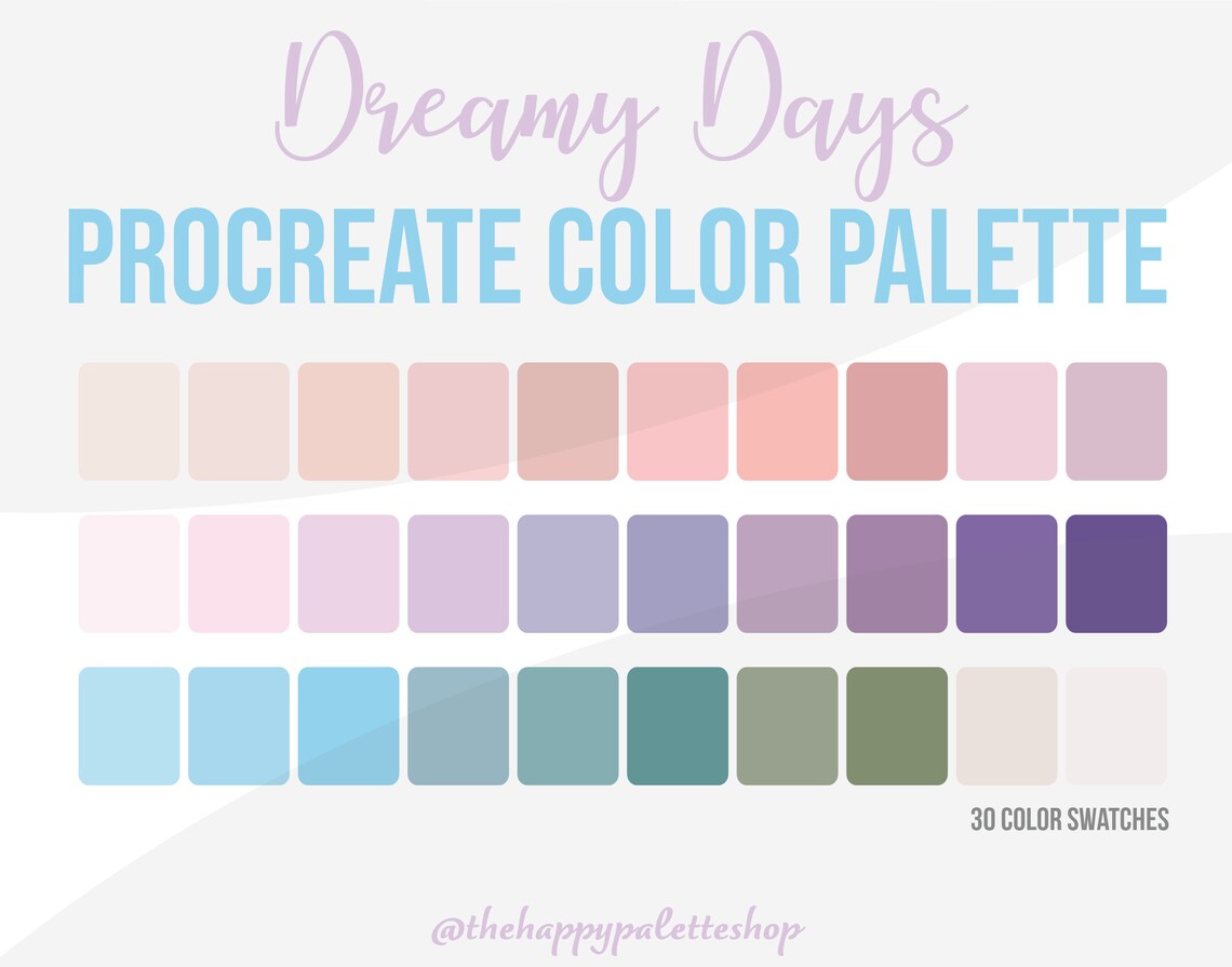 Aesthetic Procreate Color Palettes Bundle Lettering Digital Art ...