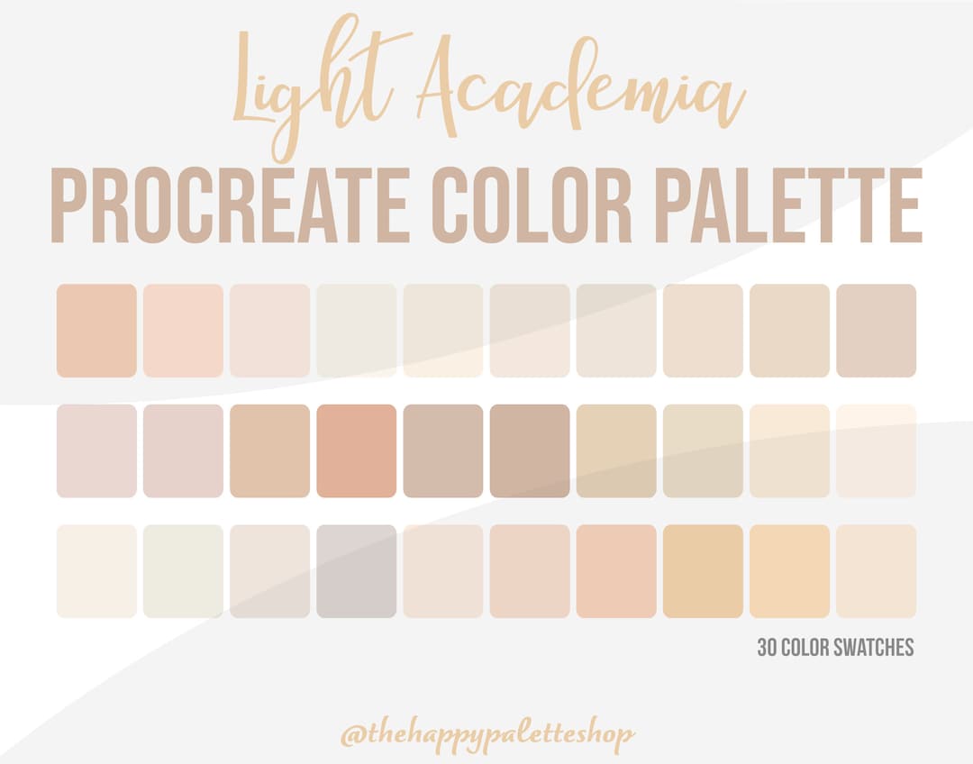 Light Academia Procreate Color Palette | Lettering | Digital Art | iPad ...