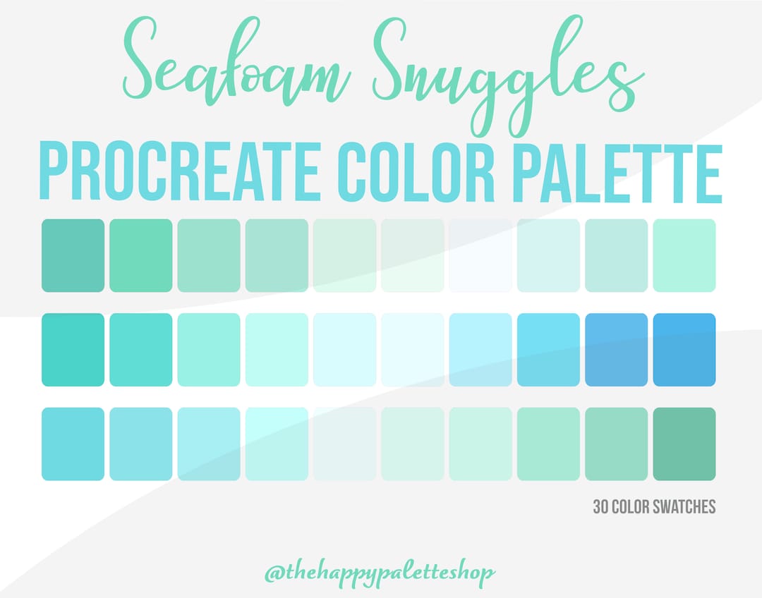 Seafoam Procreate Color Palette Lettering Digital Art Illustration Blue ... Seafoam Procreate Color Palette Lettering Digital Art Illustration Blue ...