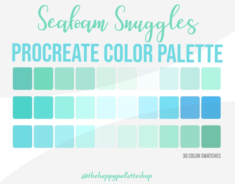 Seafoam Procreate Color Palette | Lettering | Digital Art ...
