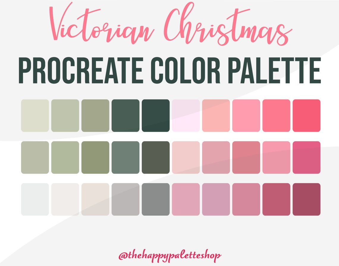 Victorian Christmas Procreate Palette | Lettering | Digital Art | iPad ...
