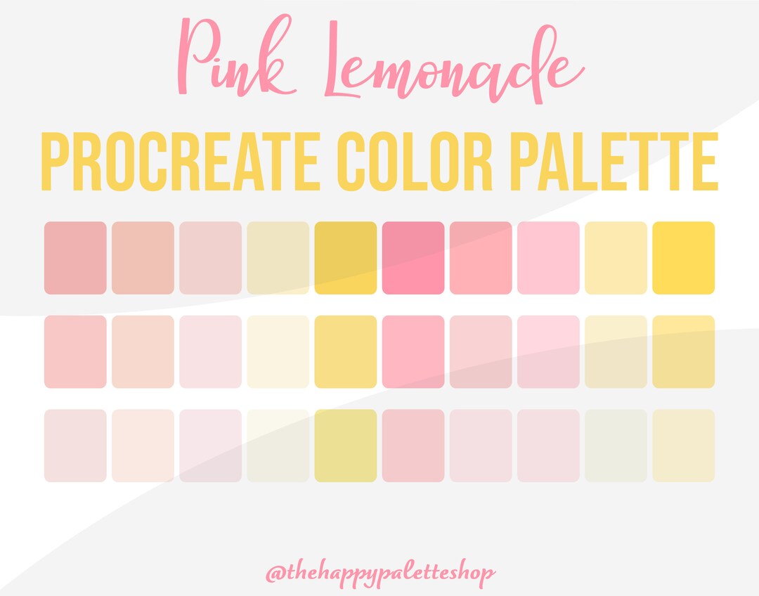 Pink Procreate Color Palette Lettering Digital Art Illustration iPad ...