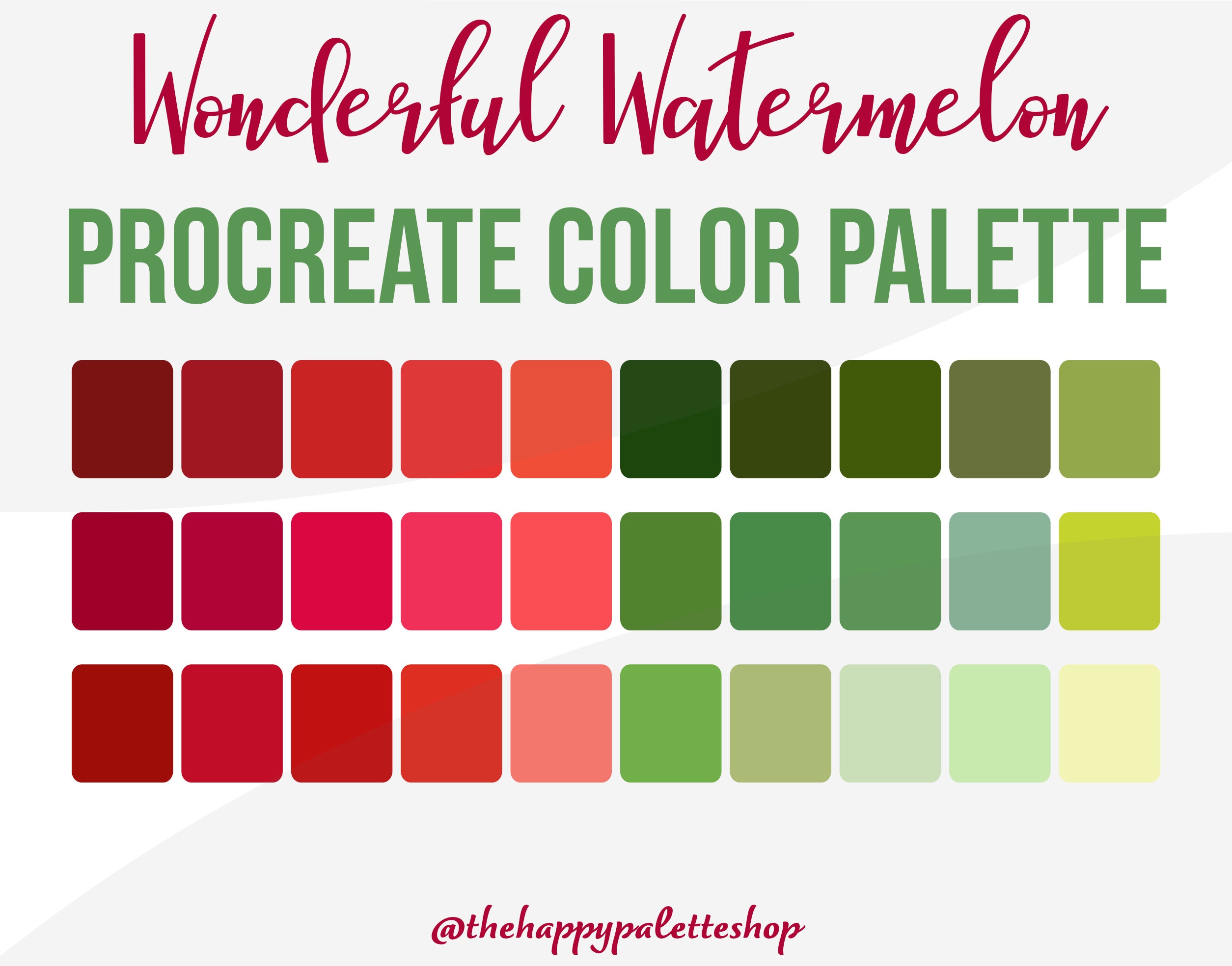 Watermelon Procreate Palette | Lettering | Digital Art | iPad Procreate ...