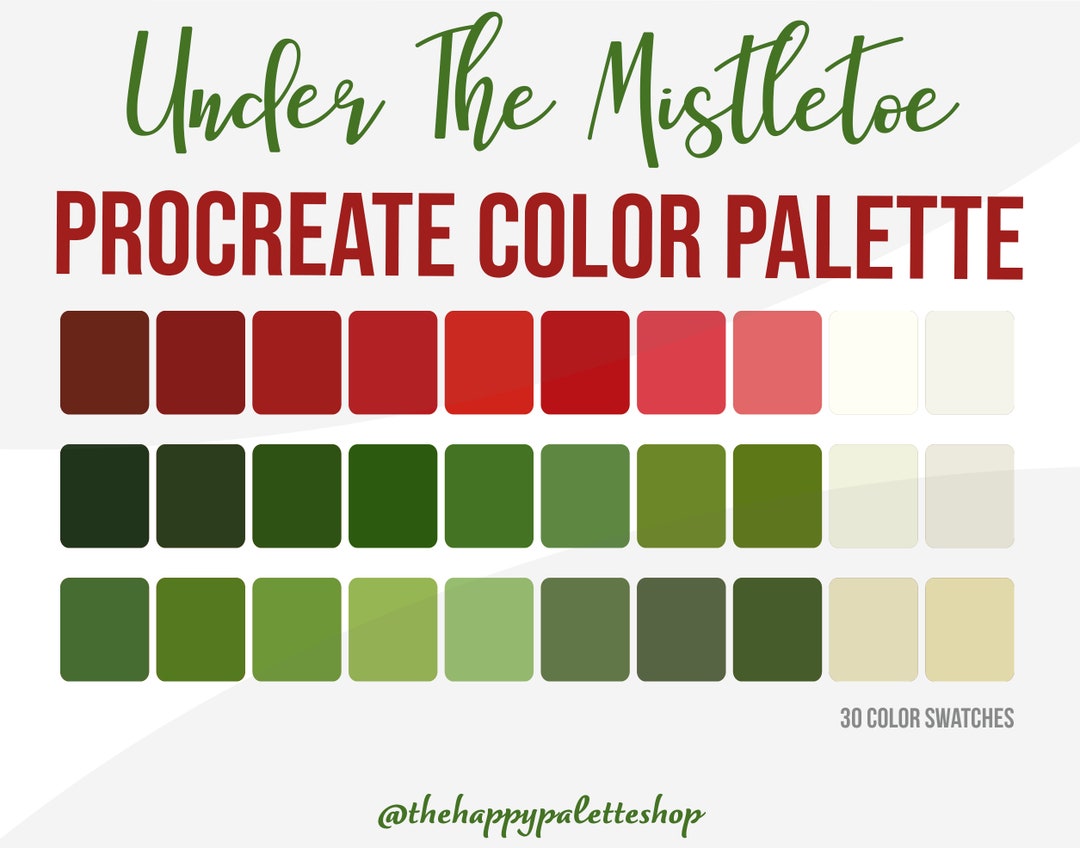 Christmas Procreate Color Palette | Lettering | Digital Art | iPad ...