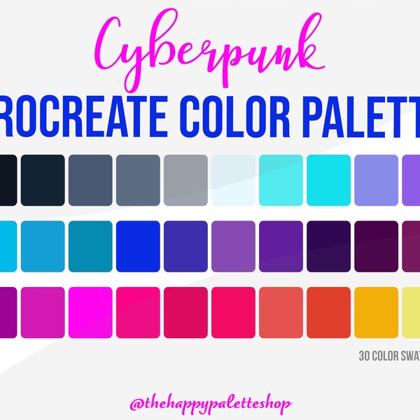 Cyberpunk Neon Color Palette - Etsy
