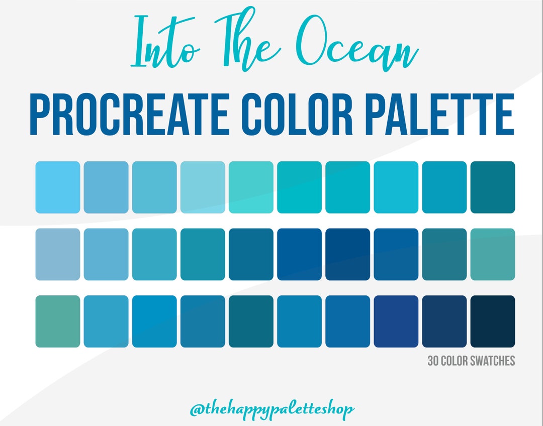 Ocean Procreate Color Palette Lettering Digital Art Illustration Social ...