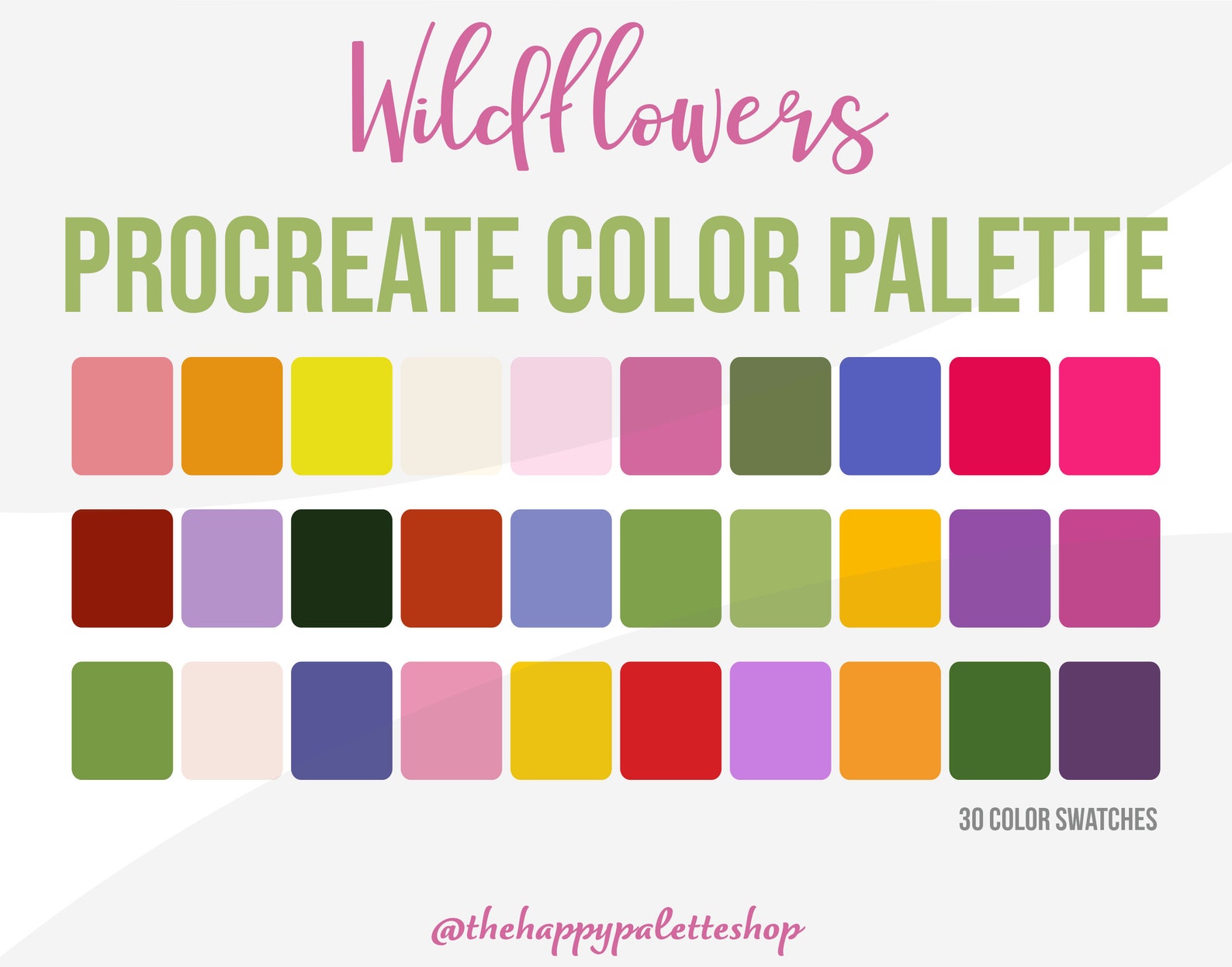 Wildflower Procreate Palette | Spring Color Palette | Lettering ...