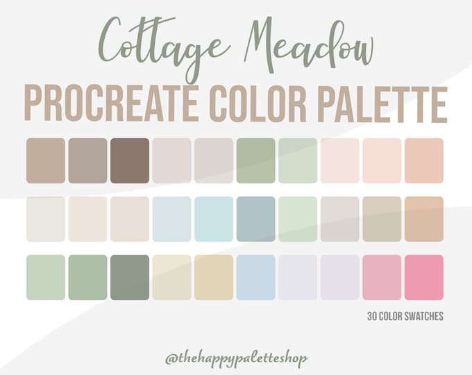 Cottagecore Aesthetic Procreate Color Palette | iPad Lettering ...