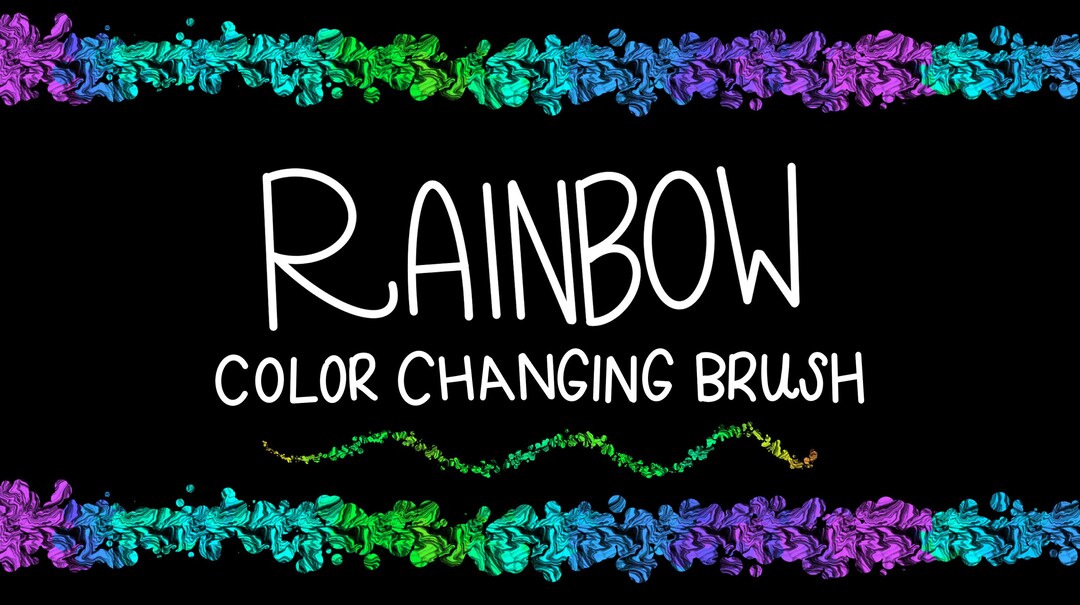 Textured Rainbow Procreate Brush | Texture Brush | Digitial Brush ...