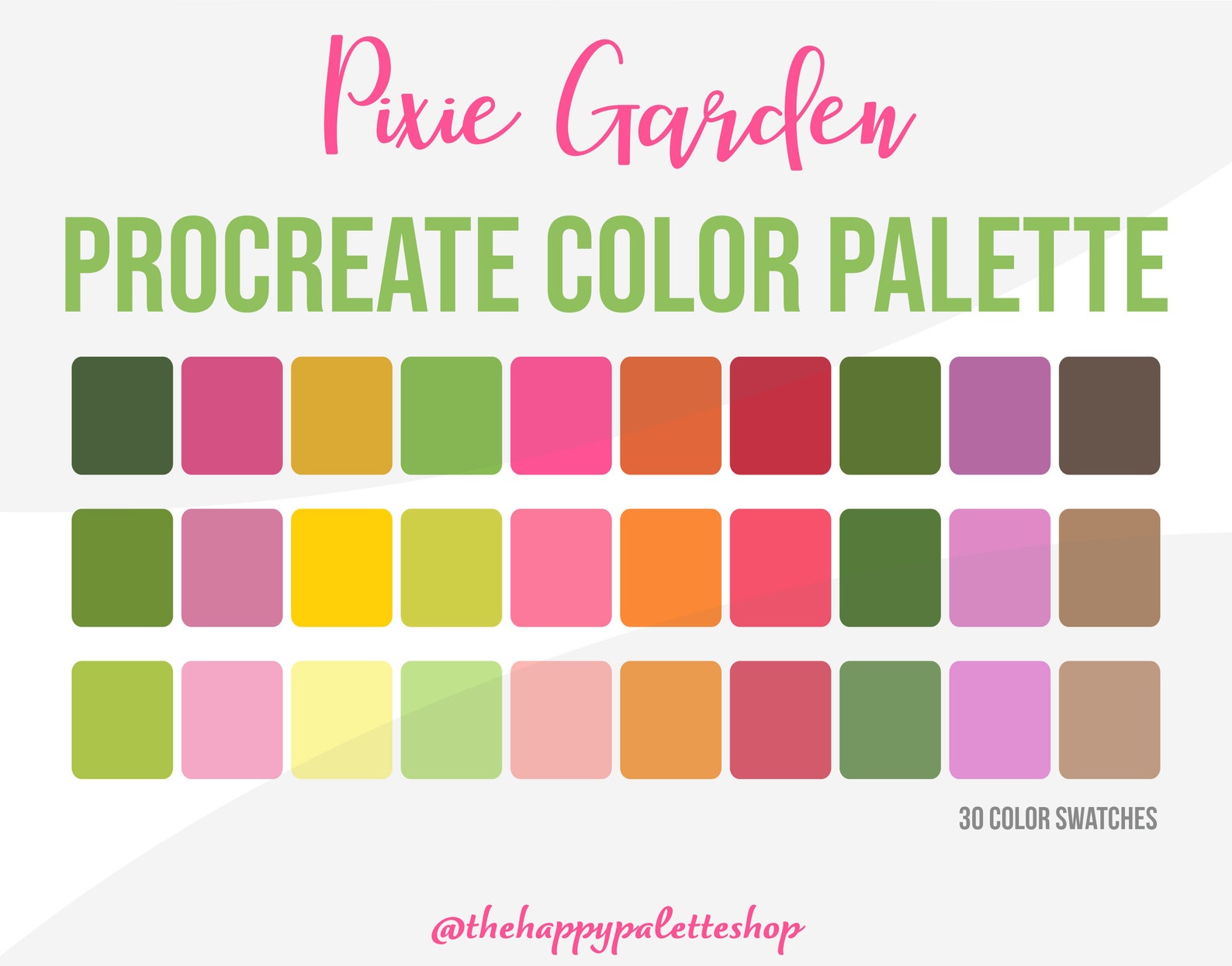 Pixie Procreate Palette | Magical Fairy Color Palette | Lettering ...