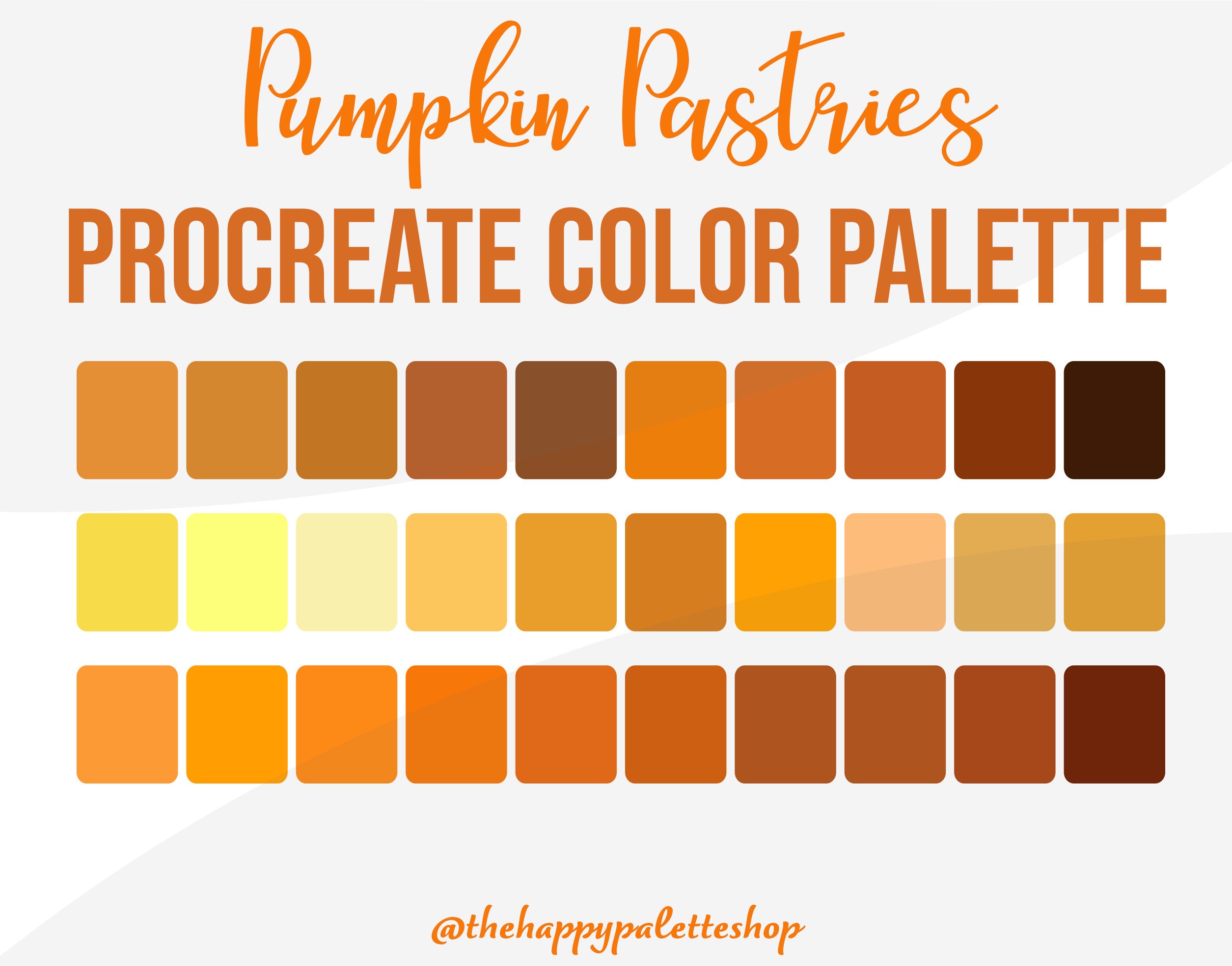 Pumpkin Pastries Procreate Palette | Autumn Color Palette | Lettering ...