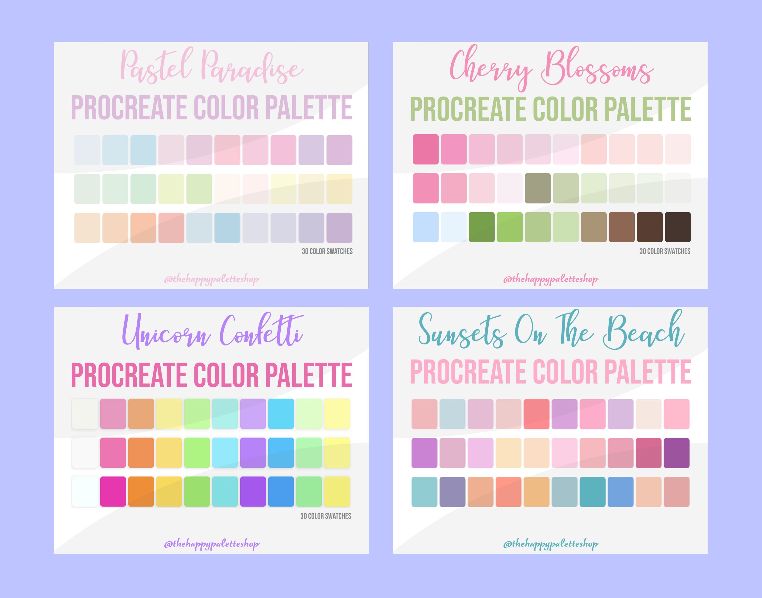 Kawaii Procreate Colors Bundle | Lettering | Digital Art | Digital ...