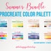 Summer Procreate Palette Bundle Lettering Digital Art Illustration ...