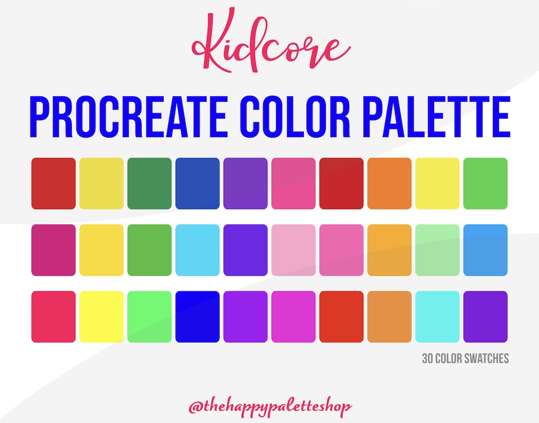 Kidcore Procreate Color Palette | Lettering | Digital Art | Digital ...