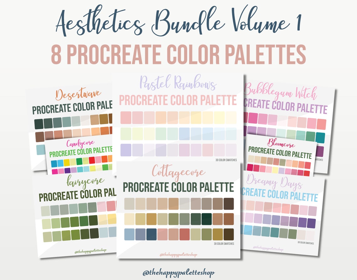 Aesthetic Procreate Color Palettes Bundle | Digital Art | Scenery Color ...