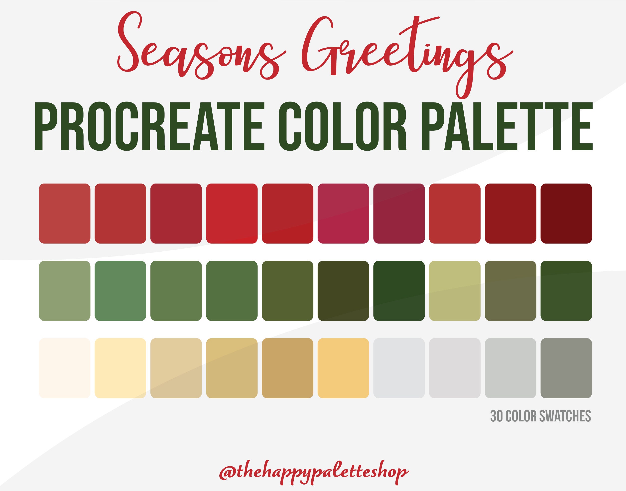 Christmas Procreate Color Palette | Lettering | Digital Art | iPad ...