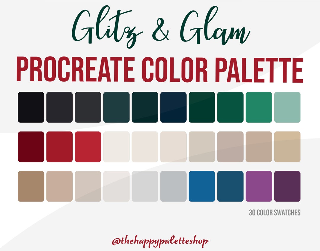 New Year's Procreate Color Palette Lettering Digital - Etsy