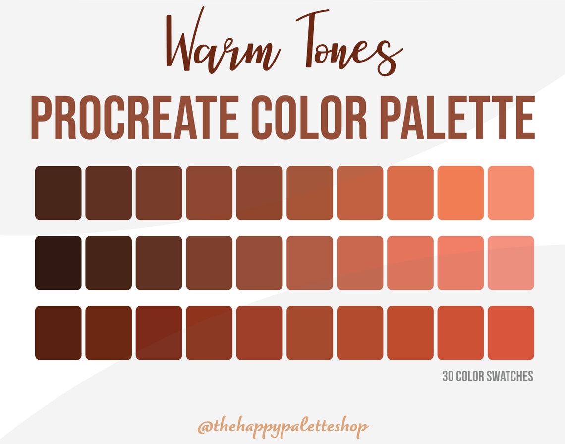 Warm Tones Procreate Color Palette | Lettering | Digital Art | Digital ...