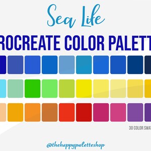 Ocean Procreate Color Palette | Procreate Lettering | Digital Art ...