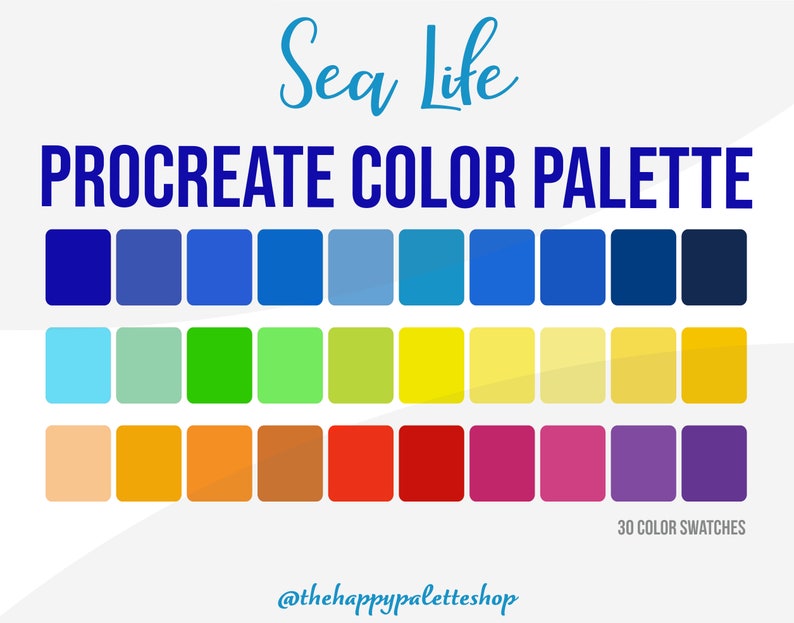 Ocean Procreate Color Palette | Procreate Lettering | Digital Art ...