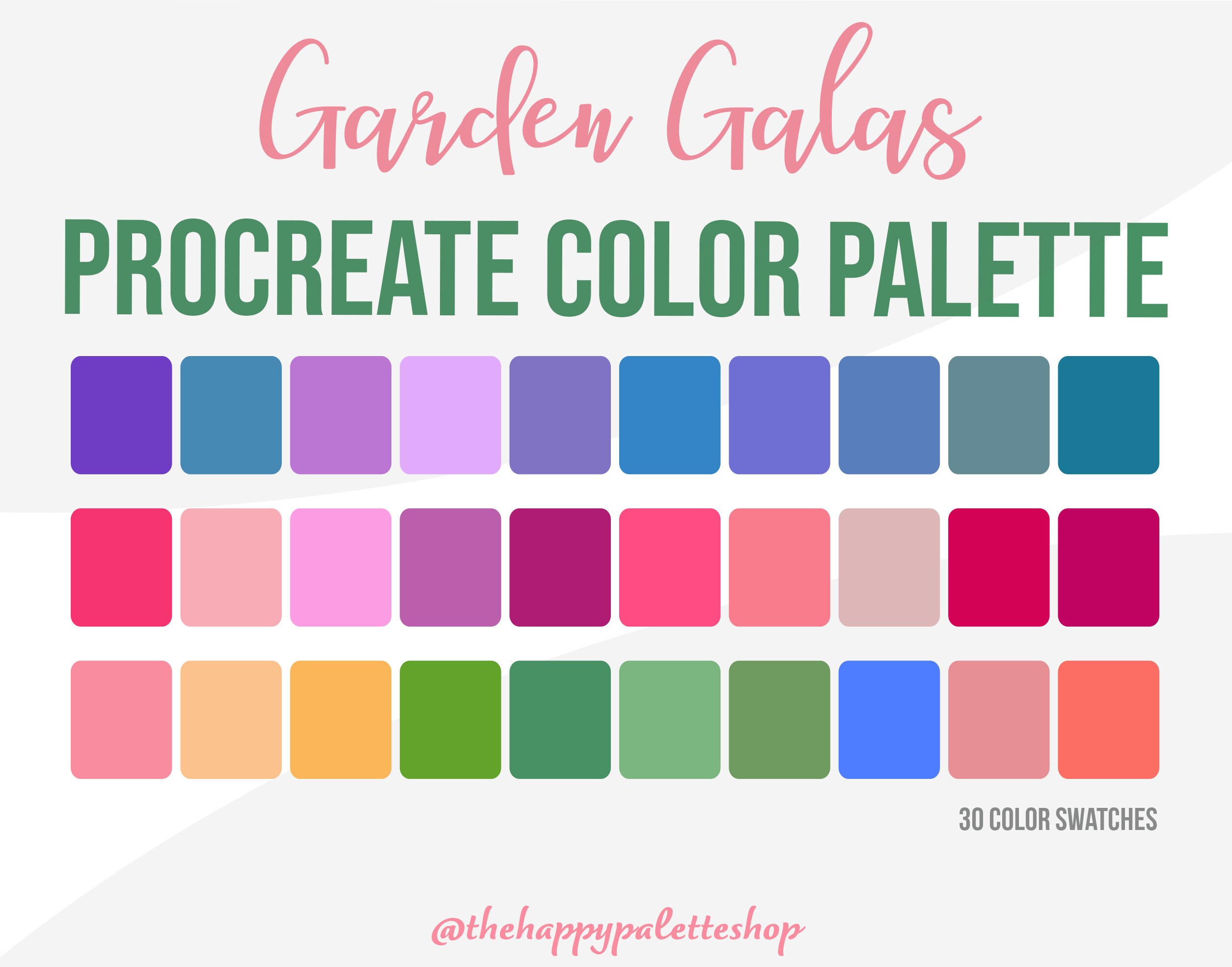 Floral Rainbow Procreate Color Palette Summer Procreate Palette ...
