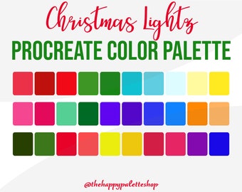 Whimsical Christmas Procreate Palette | Lettering | Digital Art | iPad Procreate | Red and Green ...