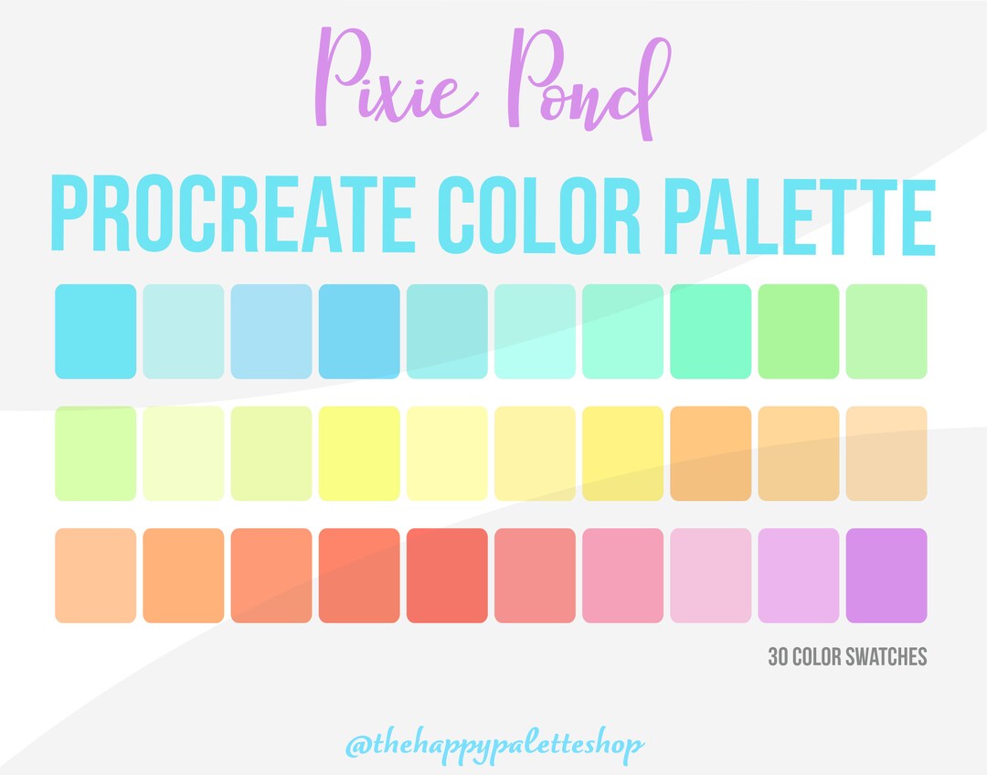 Kawaii Rainbow Procreate Color Palette Lettering Digital Art Ipad Procreate Cute Procreate
