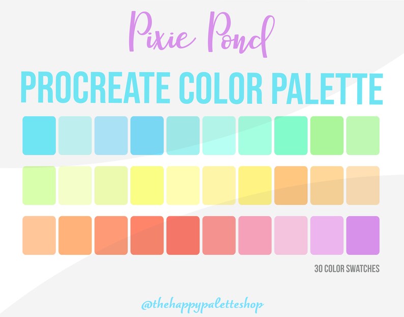 Kawaii Rainbow Procreate Color Palette | Lettering | Digital Art | iPad ...