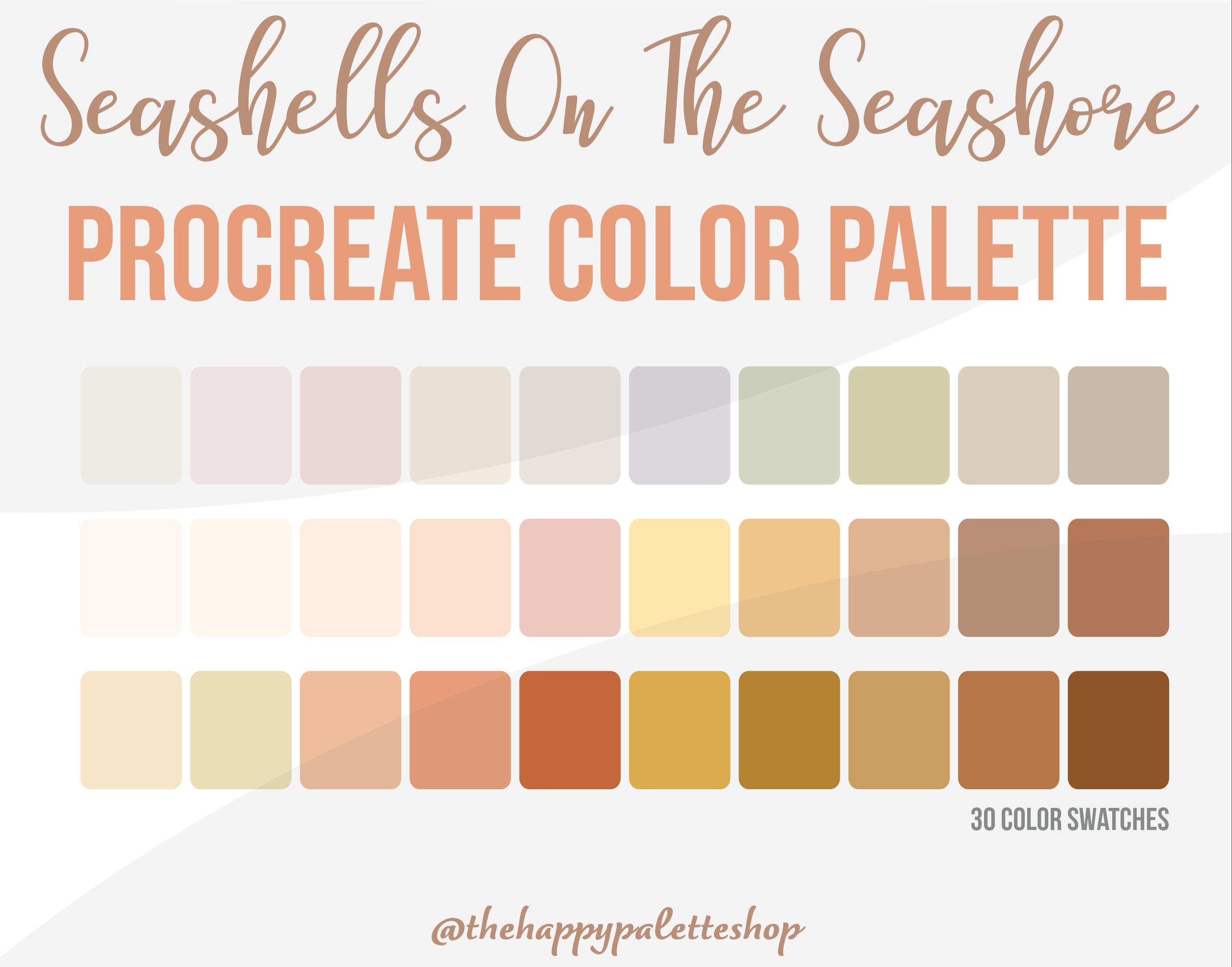 Summer Procreate Palette Bundle Lettering Digital Art Illustration ...
