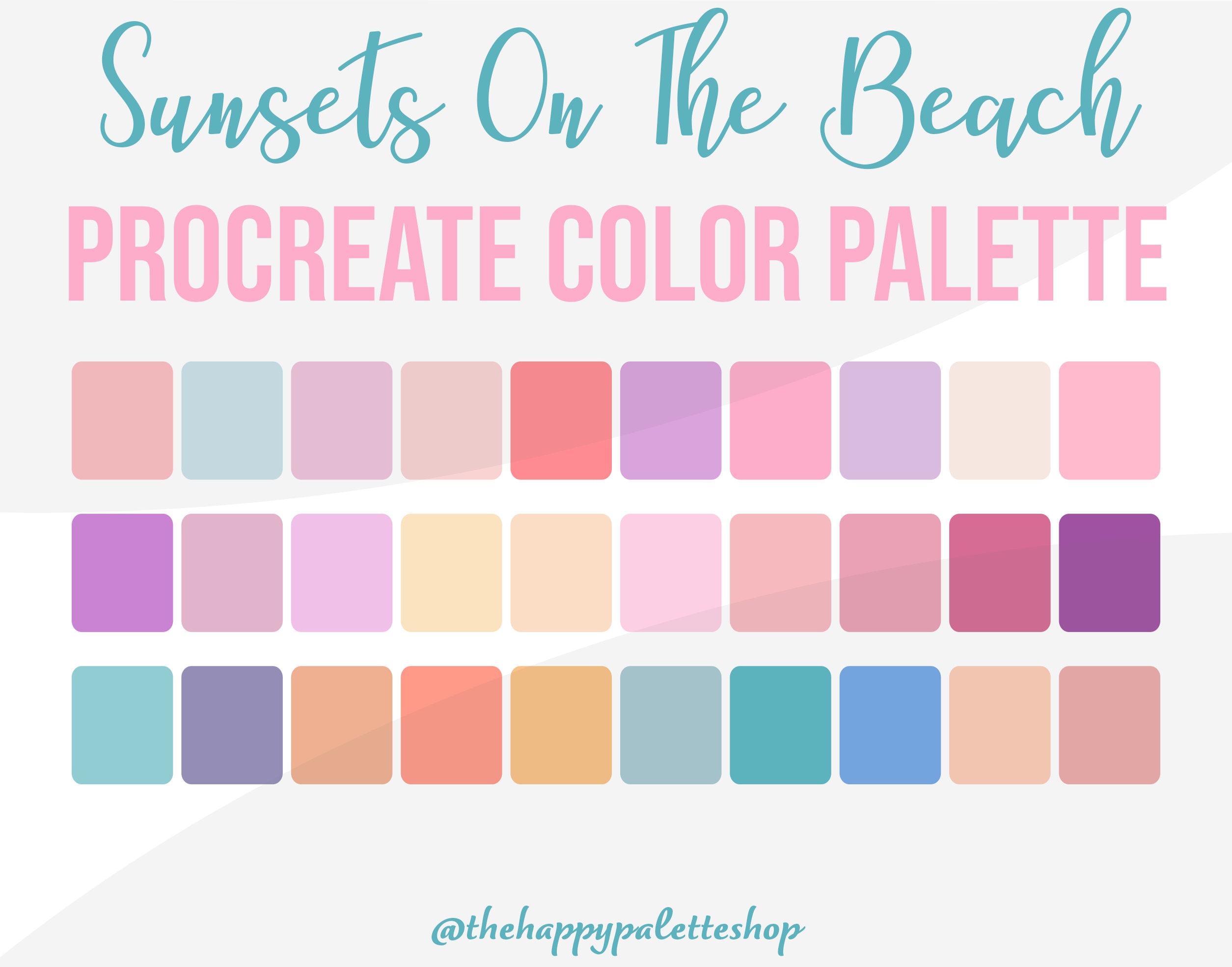 Pink Beach Procreate Color Palette iPad Lettering Digital Art iPad ...