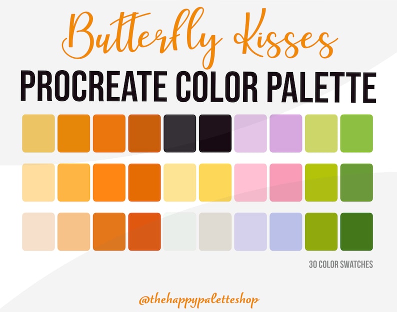 Orange Procreate Color Palette | Spring Color Palette | iPad Lettering ...