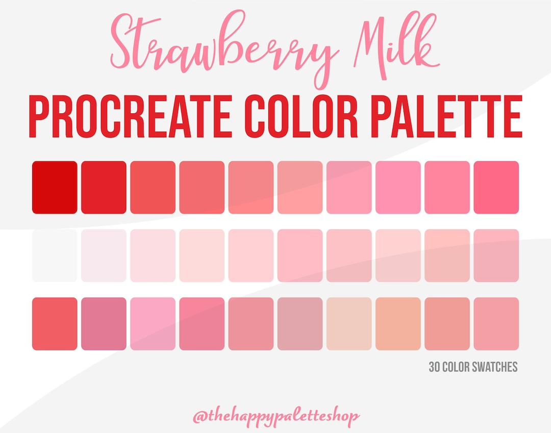 Strawberry Milk Procreate Color Palette | Lettering | Digital Art ...