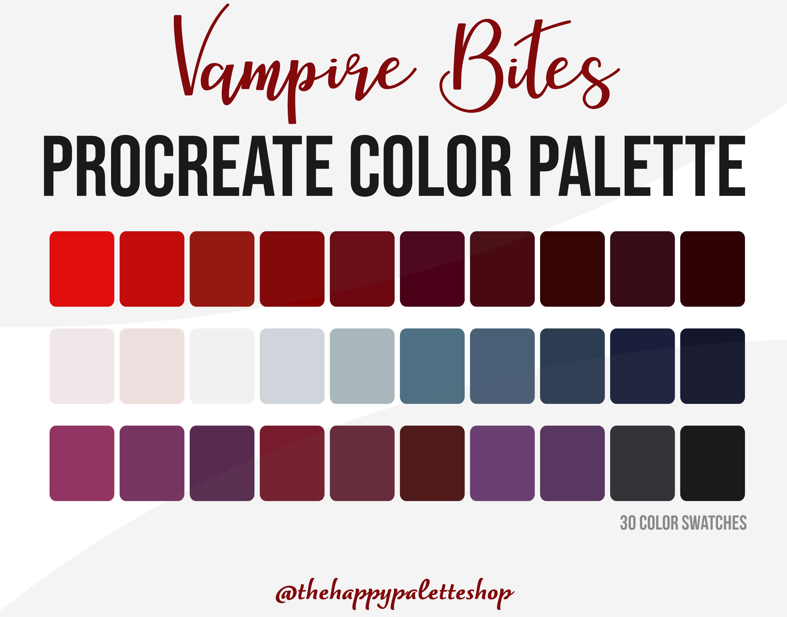 Vampire Procreate Color Palette Lettering Digital Art - Etsy Hong Kong