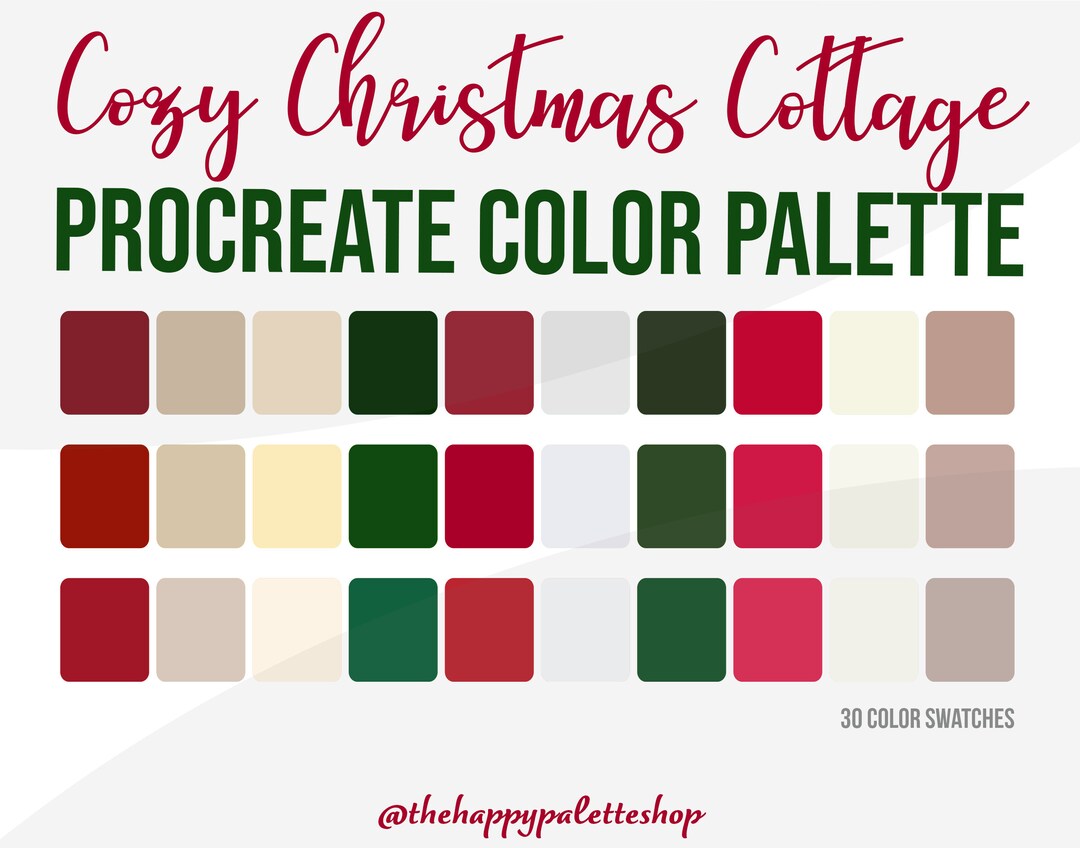 Cozy Christmas Procreate Color Palette | iPad Lettering | Digital Art ...