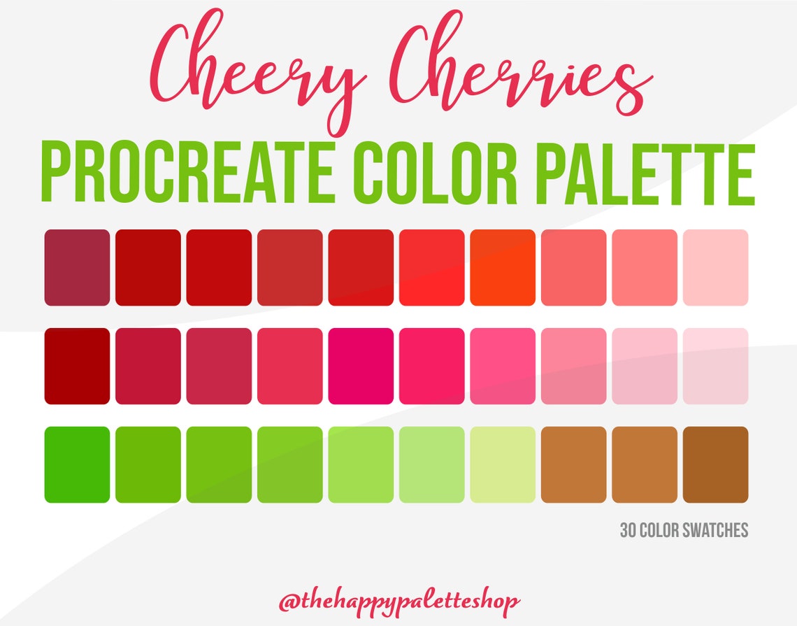 Red Procreate Color Palette | iPad Lettering | Digital Art | Procreate ...