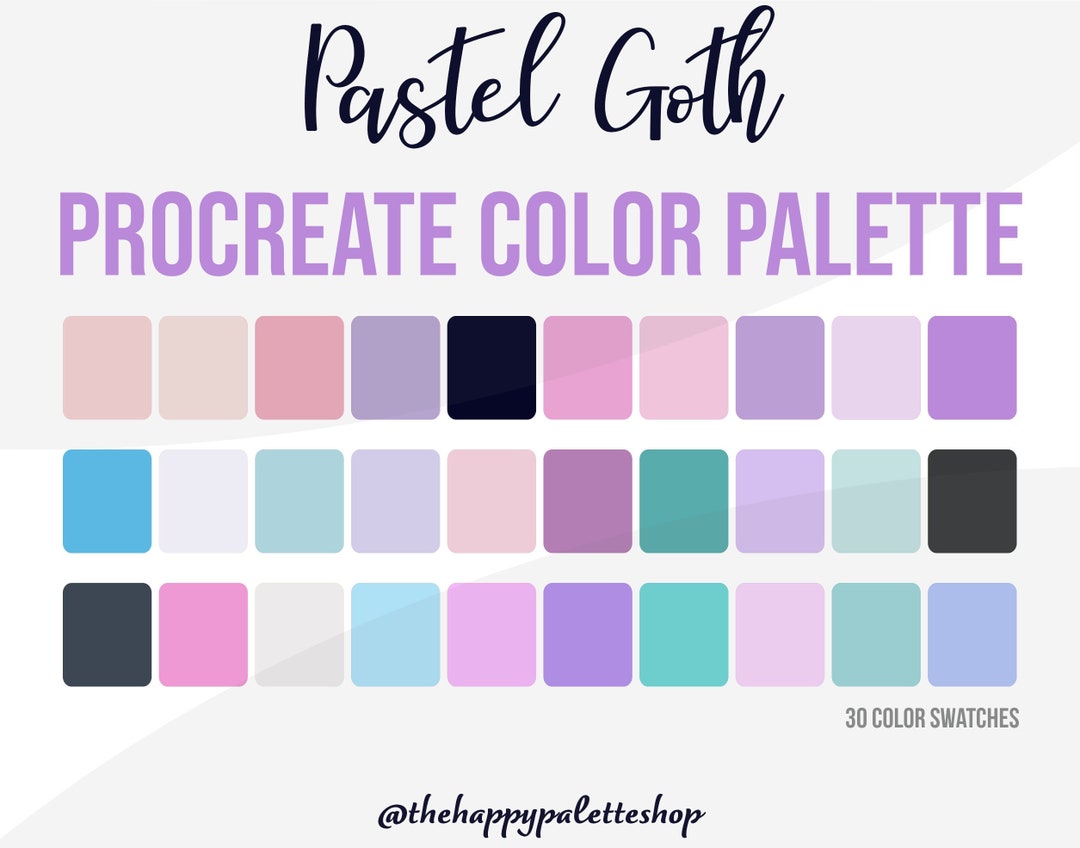 Pastel Goth Procreate Color Palette | Lettering | Digital Art | Digital ...