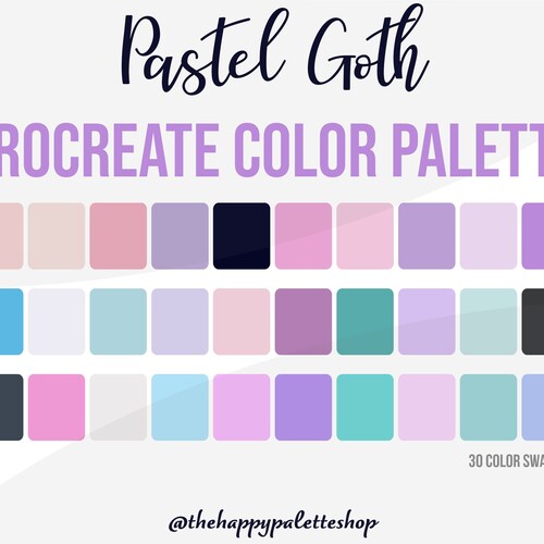 Pastel Goth Procreate Color Palette Lettering Digital Art - Etsy UK