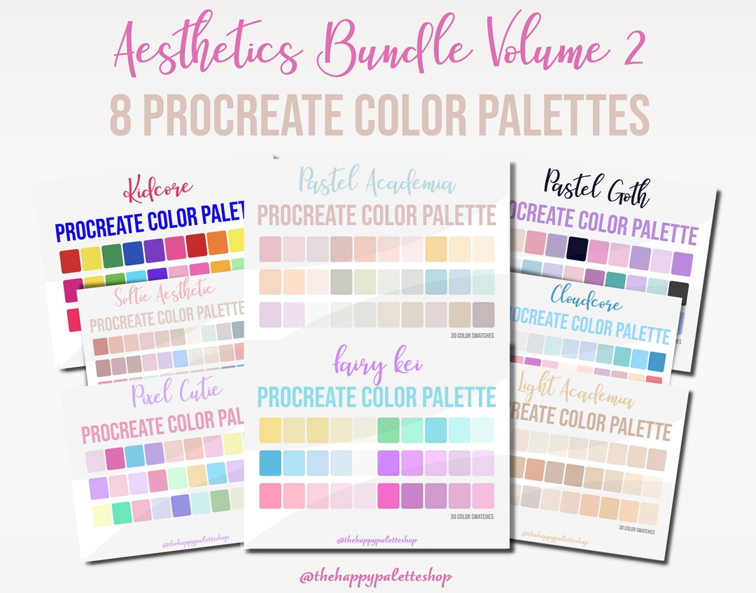 Aesthetic Procreate Palettes Bundle | Lettering | Digital Art ...