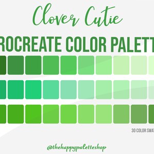 Green Procreate Color Palette | Lettering | Digital Art | Cute Color ...
