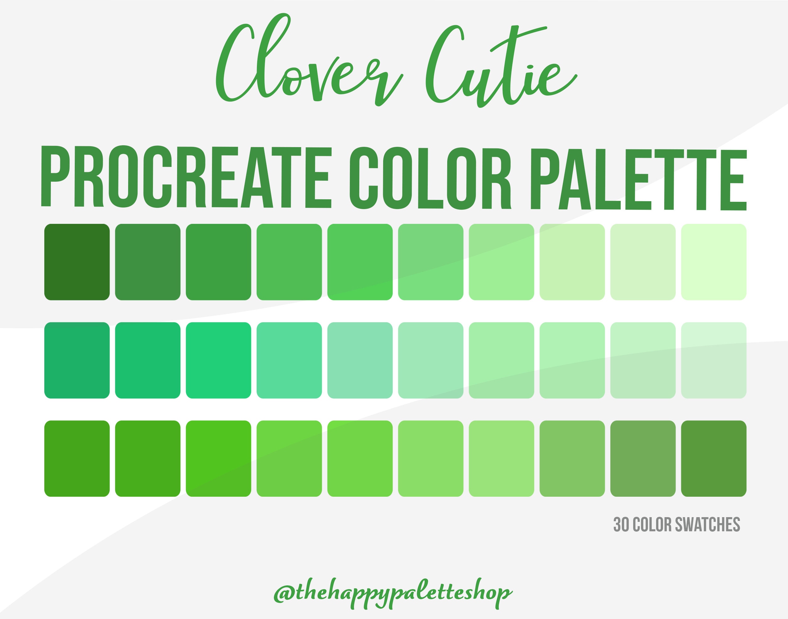 Green Procreate Color Palette | Lettering | Digital Art | Cute Color ...