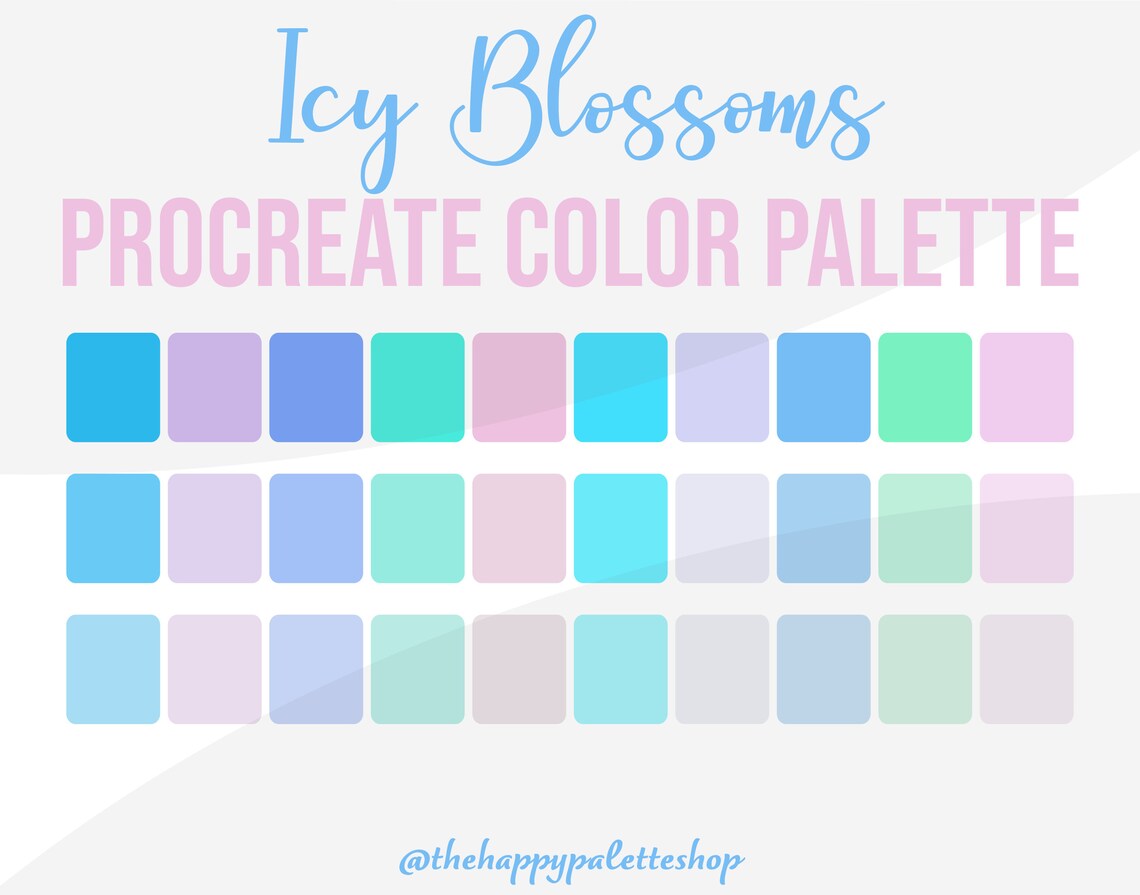 Kawaii Flower Procreate Color Palette Lettering Digital Art Ipad Procreate Cute