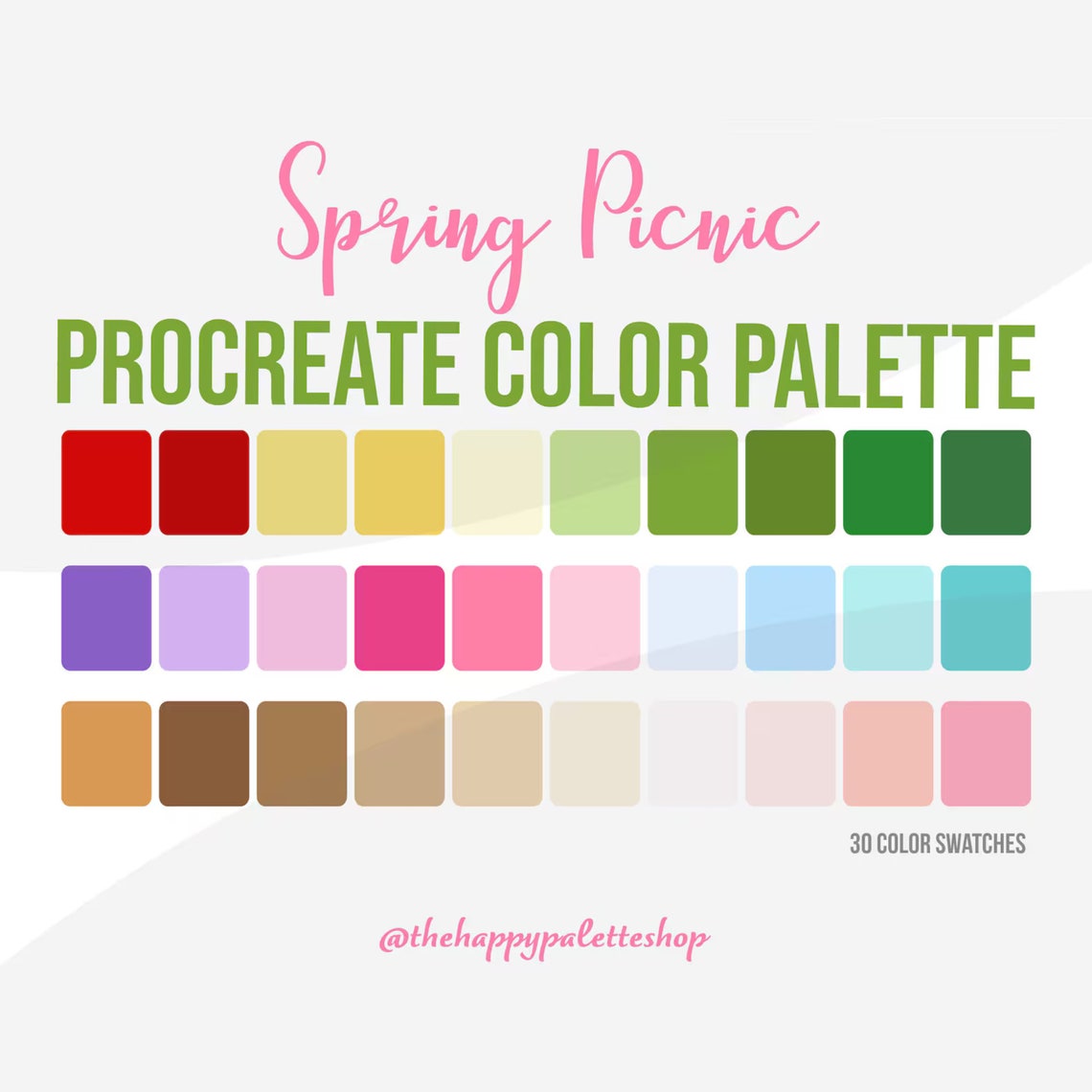 Spring Procreate Color Palette | iPad Lettering | Digital Art | Cute ...