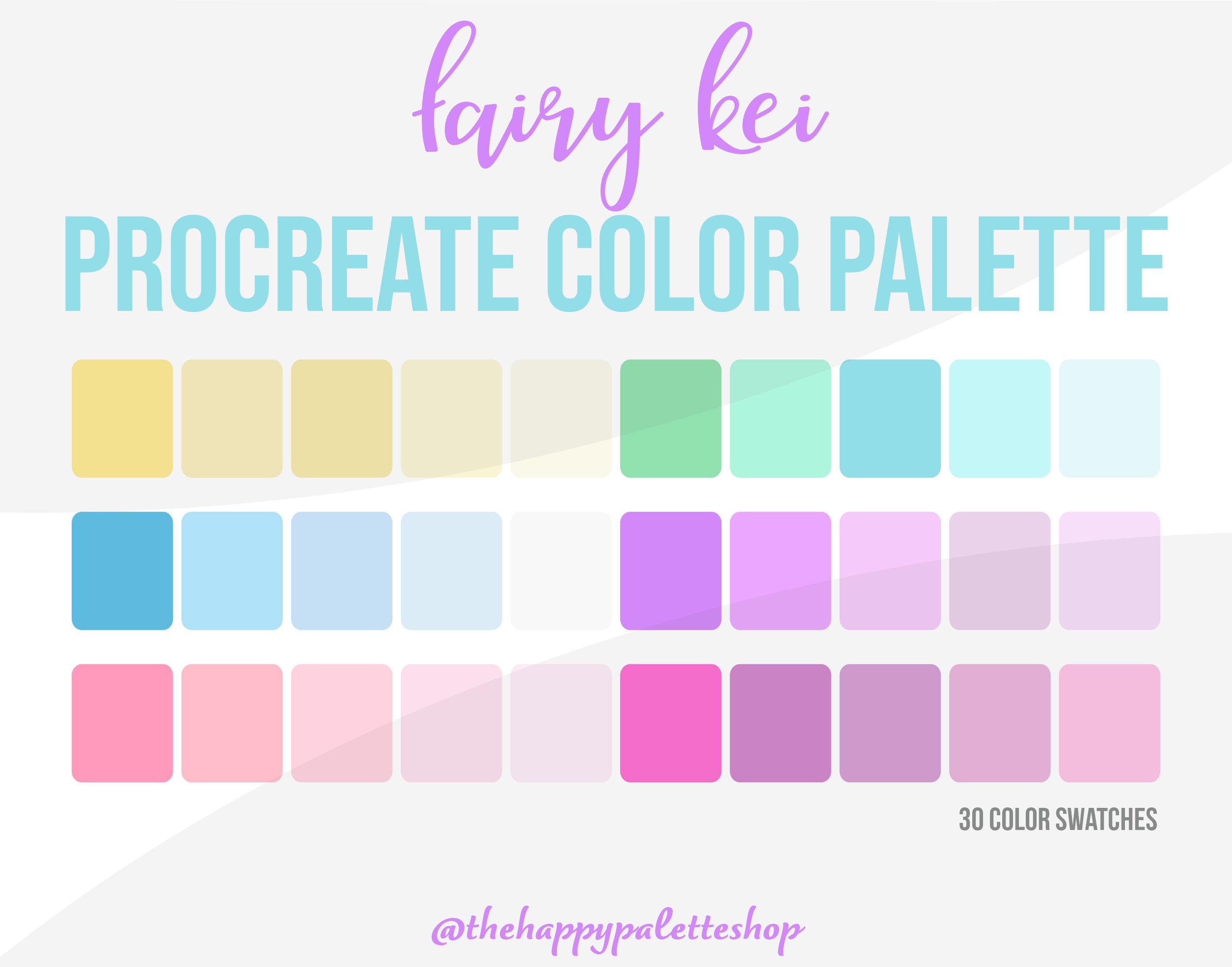 Fairy Kei Procreate Color Palette | Lettering | Digital Art | iPad ...
