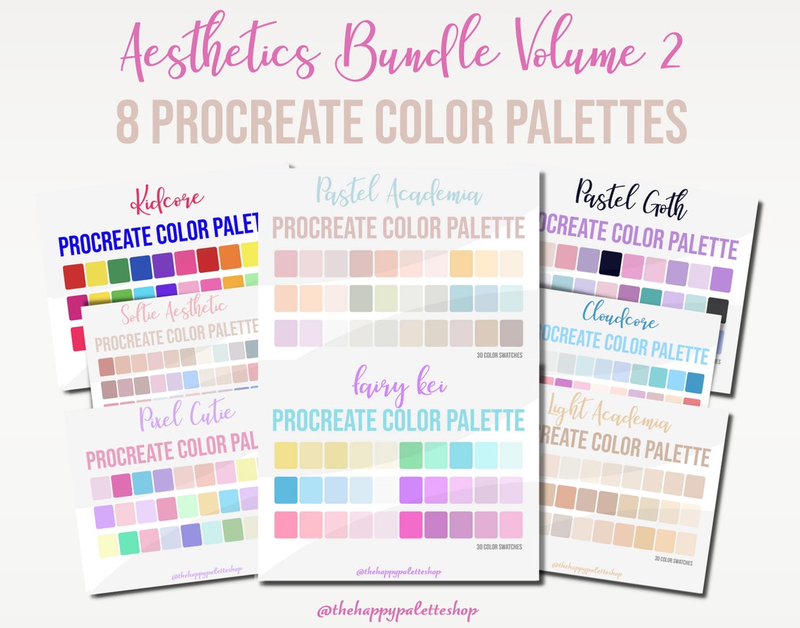 Aesthetic Procreate Color Palettes Bundle | Digital Art | Scenery Color ...