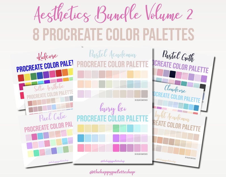 Aesthetic Procreate Color Palettes Bundle | Digital Art | Scenery Color ...