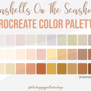 Seashells on the Seashore Procreate Color Palette | Lettering | Digital ...