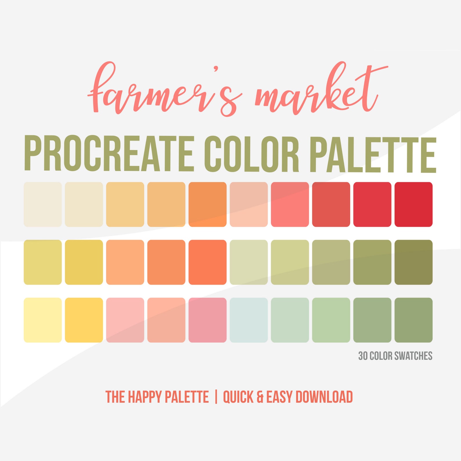 Cute Procreate Color Palette, 30 Procreate Swatches, Digital Art ...