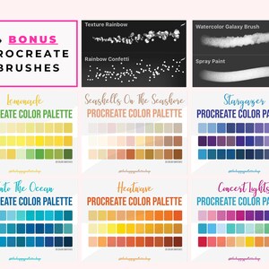 Summer Procreate Color Palettes Bundle | Digital Art & Lettering ...