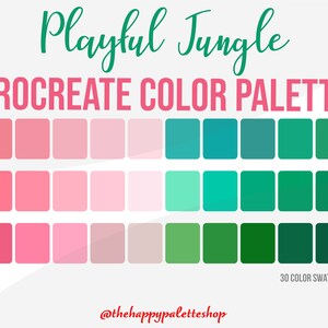 Pink Procreate Color Palette | iPad Lettering | Digital Art | Green ...
