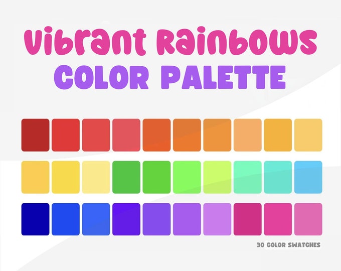 Vintage Rainbow Digital Colour Palette Swatches Download Procreate ...